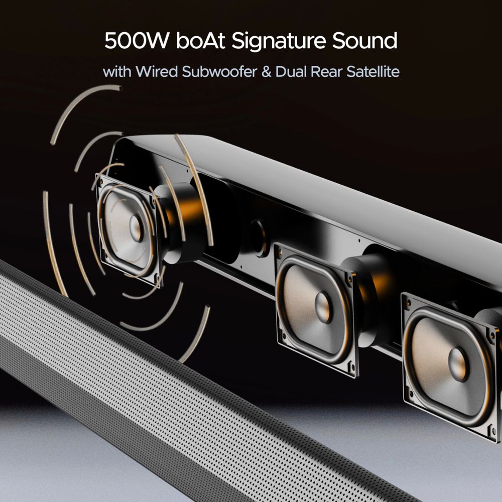Buy boAt Aavante Bar 3500 500W Bluetooth Soundbar with Remote (Surround ...