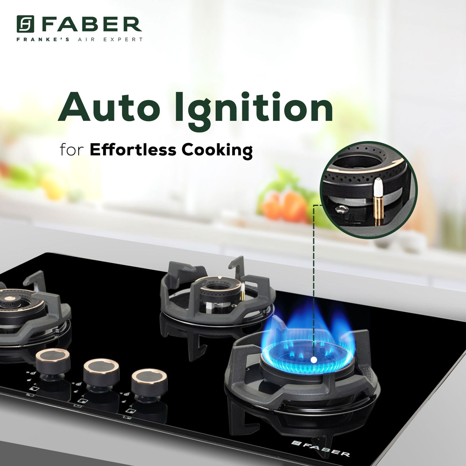 Buy Faber Experia HT753 BR AL AI IN Toughened Glass Top 3 Burner ...