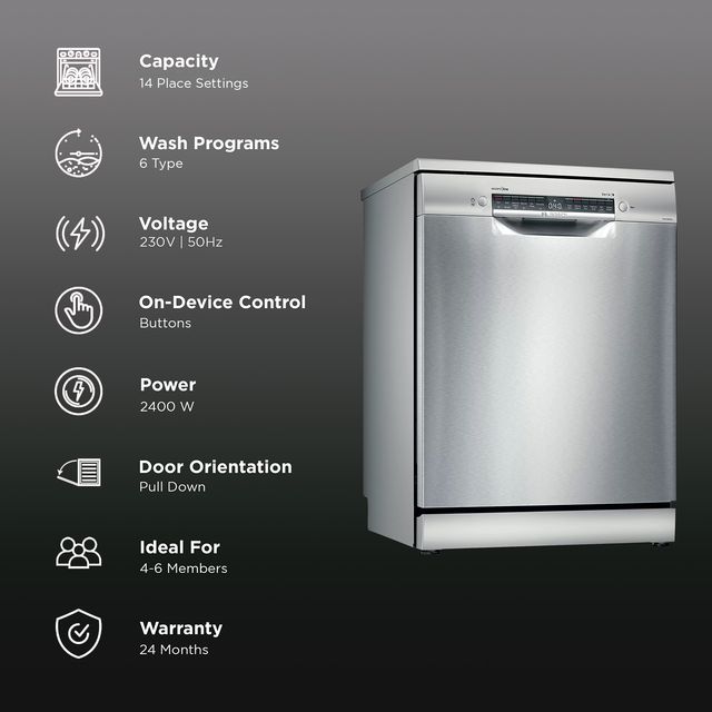 Buy BOSCH Series 6 14 Place Settings Free Standing Dishwasher with ...