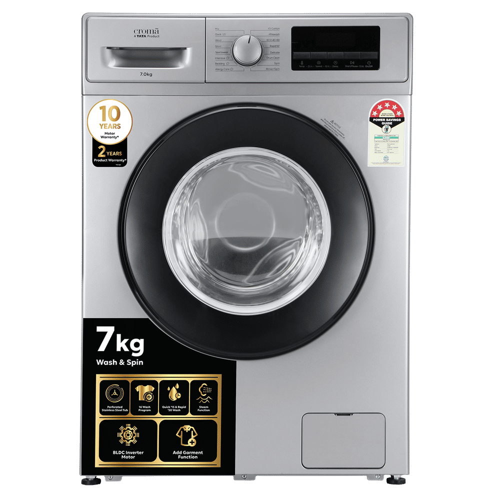 Buy Croma 7 kg 5 Star Inverter Fully Automatic Front Load Washing Machine (2025 Model, Built in ...