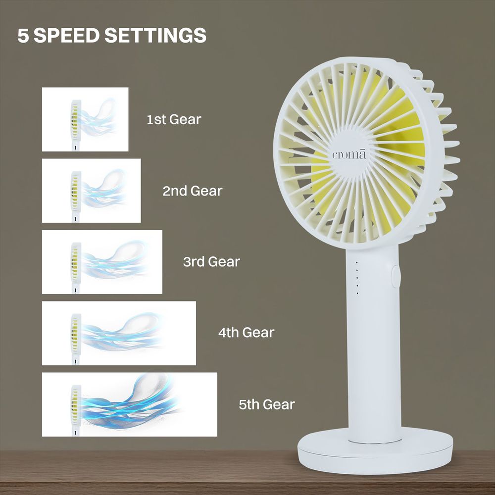 Buy Croma AF2305 4 Blade Rechargeable Personal Fan with 2000 mAh ...