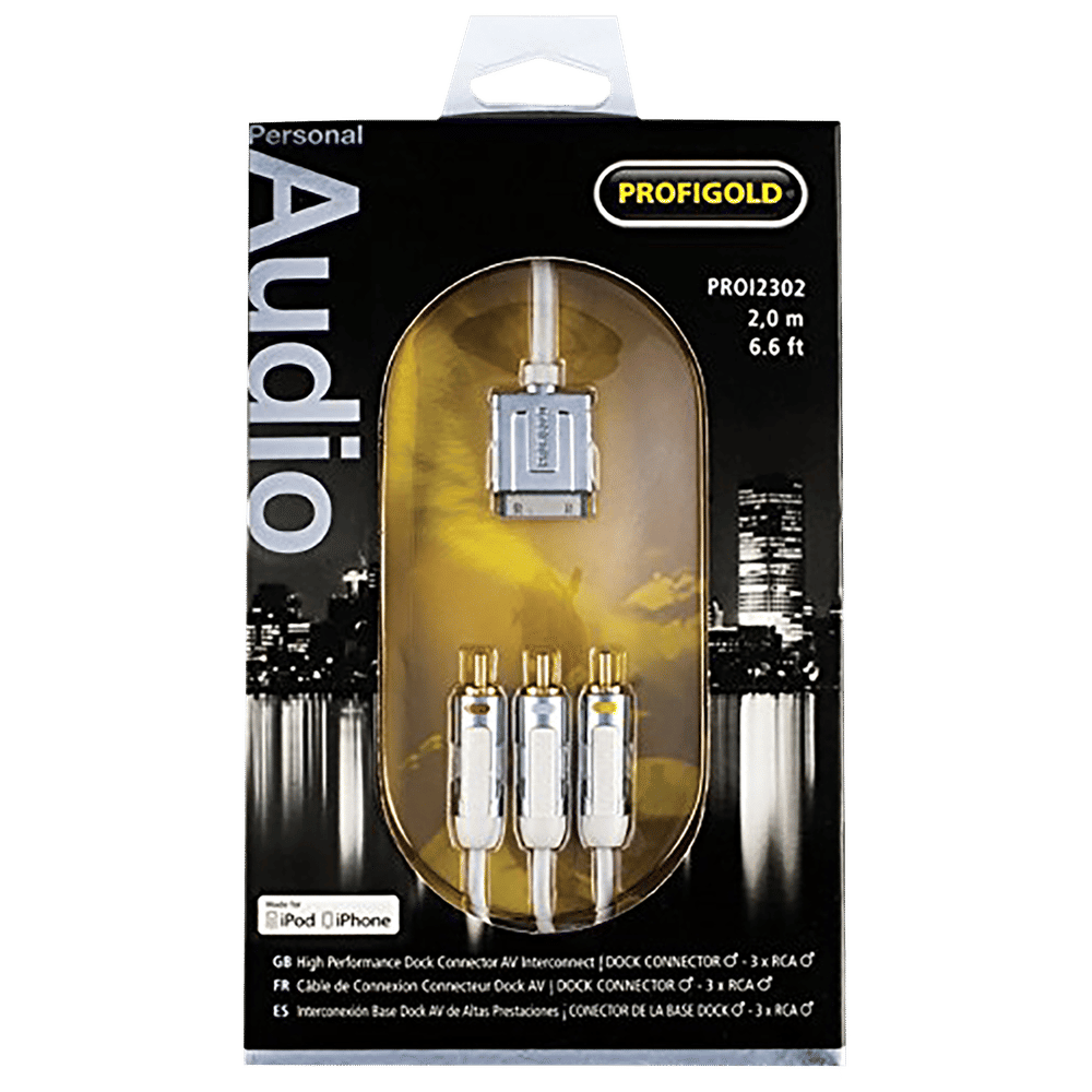 Buy Profigold PROI2302 PVC 2 Meter Dock Connector to RCA Audio & Video ...