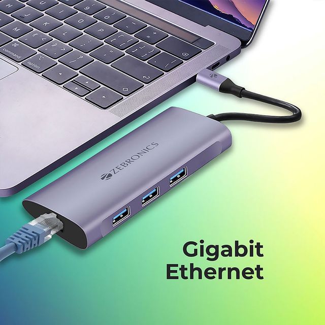 Buy Zebronics Zeb-TA1000UCL Multiport Adapter (2 LAN Ports, 6 in 1 ...