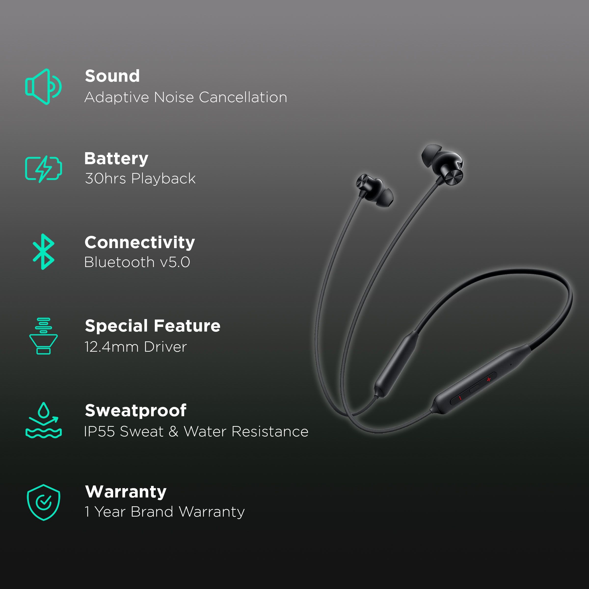 Buy OnePlus Bullets Wireless Z2 E305A Neckband with AI Noise ...