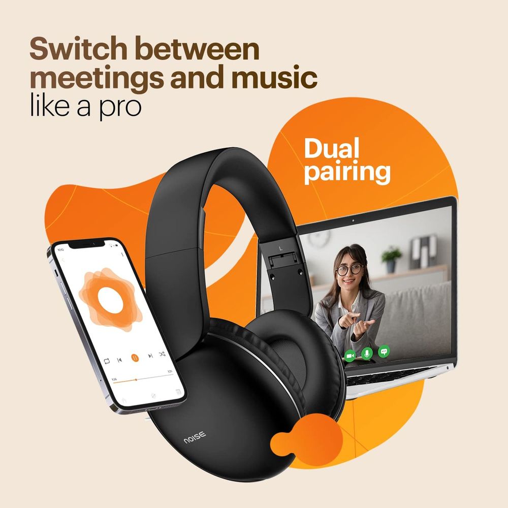 Buy noise Two Bluetooth Headphone with Mic (Upto 50 Hours Playtime ...