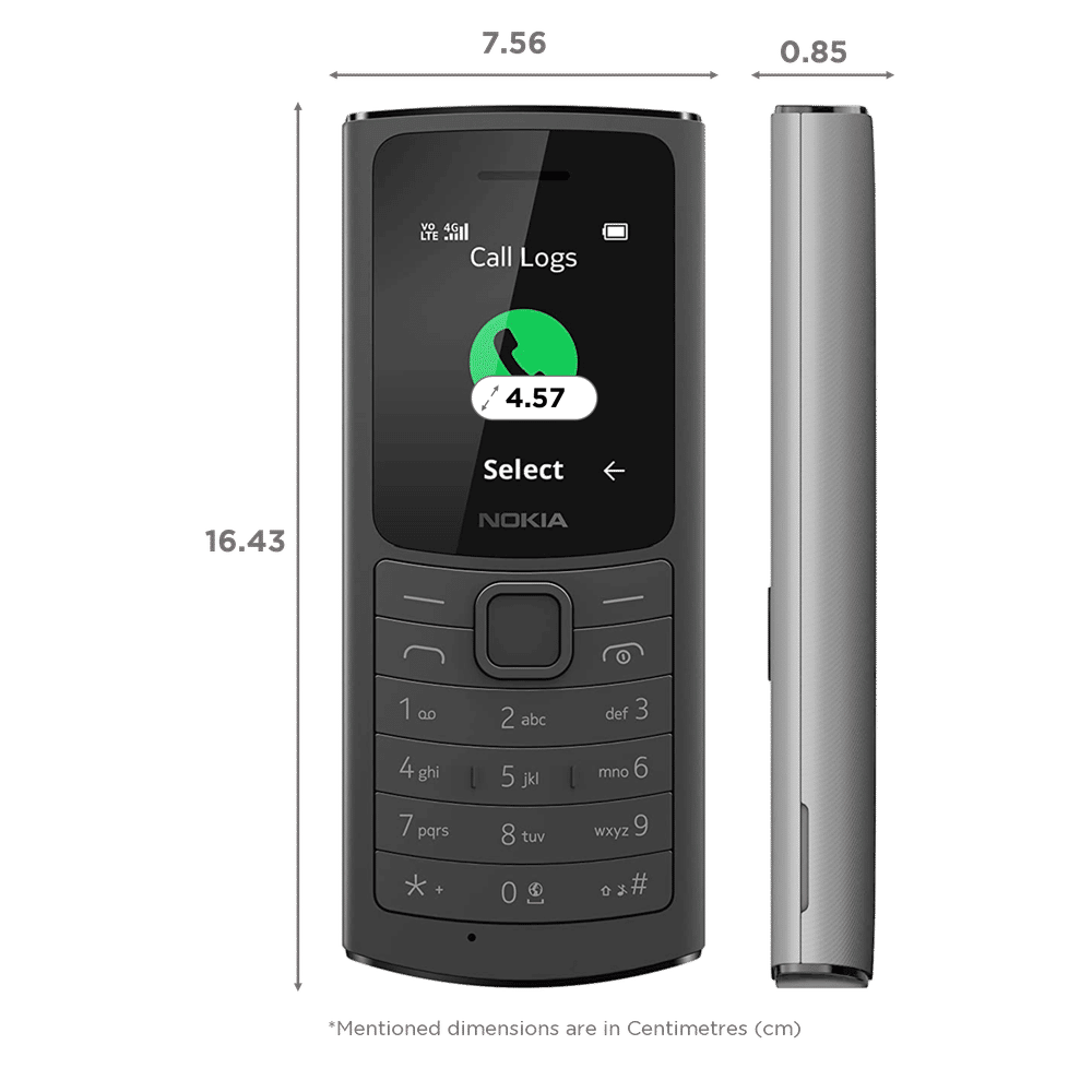 Buy Nokia 110 12LYRB21A01 (128MB, Dual SIM, Rear Camera, Charcoal ...