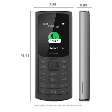 Buy Nokia 110 12LYRB21A01 (128MB, Dual SIM, Rear Camera, Charcoal ...