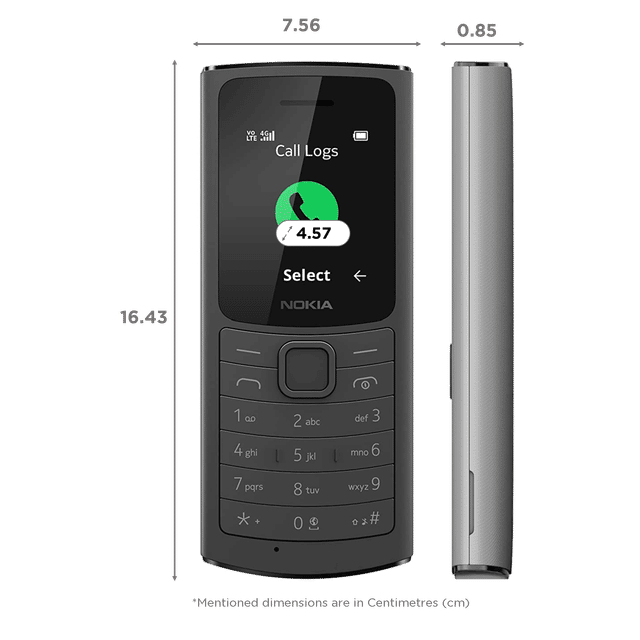 Buy Nokia 110 12LYRB21A01 (128MB, Dual SIM, Rear Camera, Charcoal ...