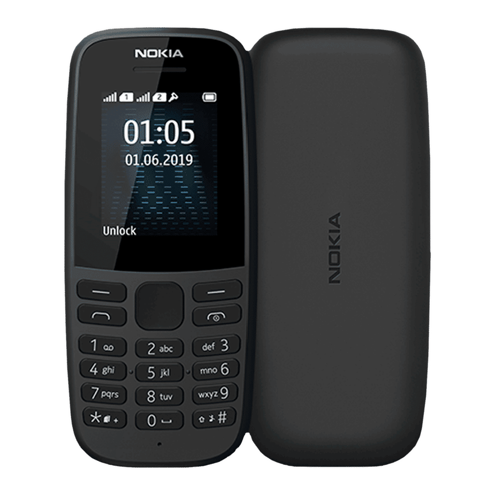 Buy Nokia 105 12ASTB21A01 (4MB, Dual SIM, FM Radio, Charcoal Black ...