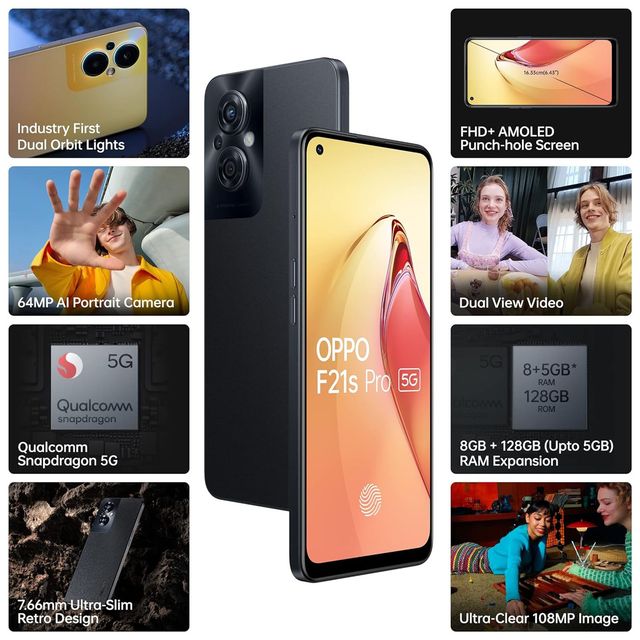 Buy Oppo F21s Pro (8GB RAM, 128GB, Starlight Black) Online - Croma