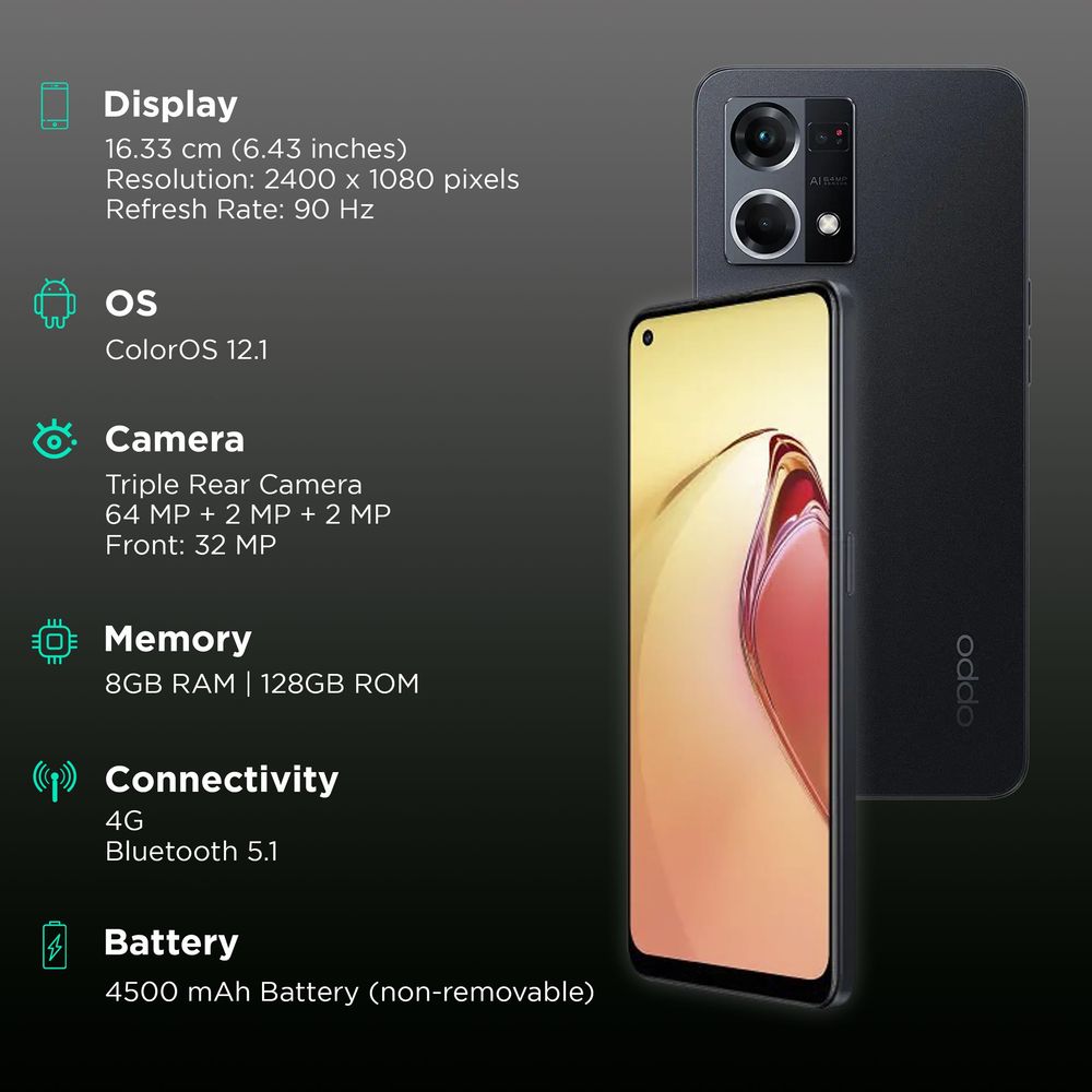 Buy Oppo F21s Pro (8GB RAM, 128GB, Starlight Black) Online - Croma