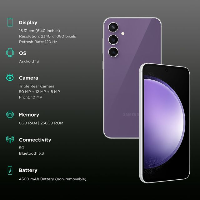 Buy SAMSUNG Galaxy S23 FE 5G (8GB RAM, 256GB, Purple) Online - Croma