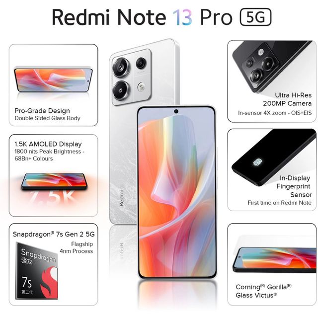 Buy Redmi Note 13 Pro 5G (8GB RAM, 128GB, White) Online - Croma