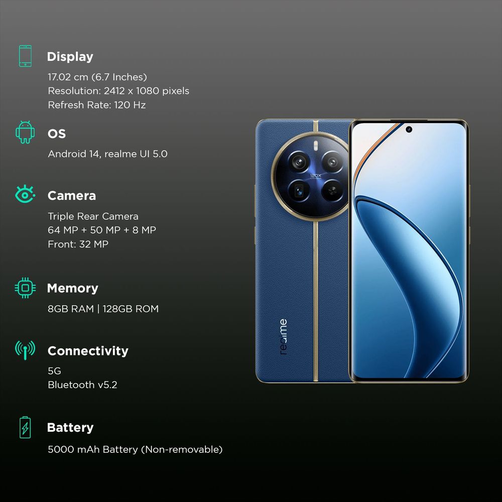 Buy realme 12 Pro Plus 5G (8GB RAM, 128GB, Submarine Blue) Online - Croma