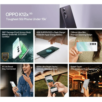 Buy oppo K12x 5G (6GB RAM, 128GB, Breeze Blue) Online – Croma
