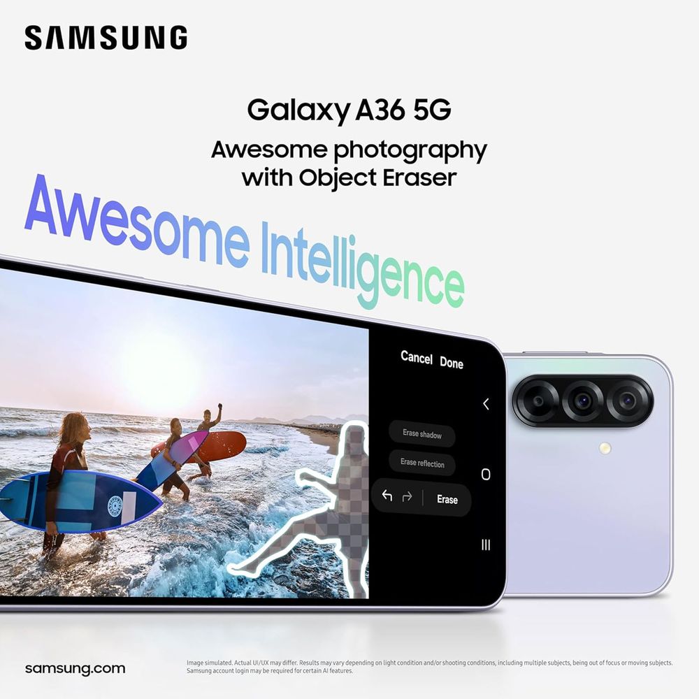 Buy SAMSUNG Galaxy A36 5G (8GB RAM, 256GB, Awesome White) Online - Croma
