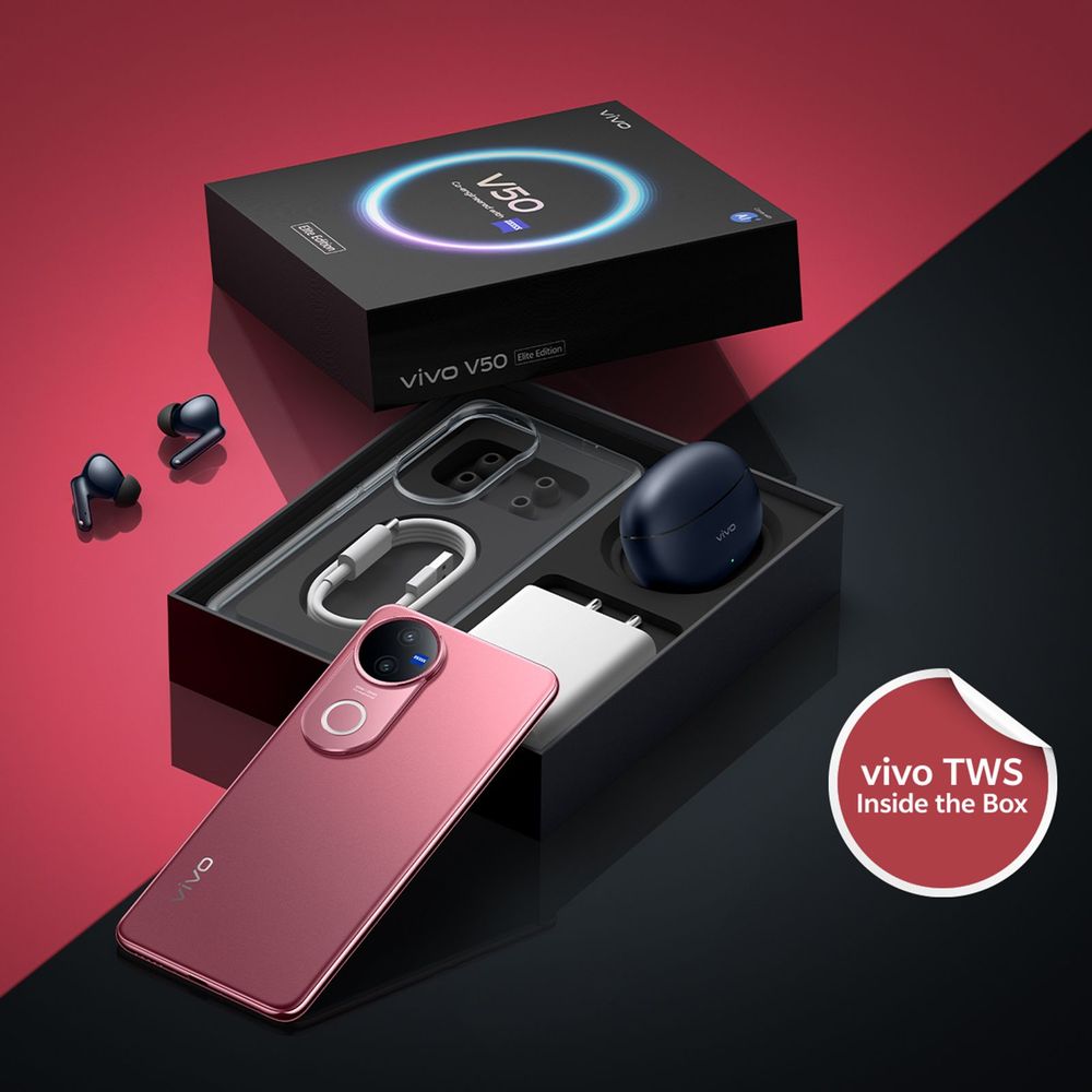 Buy vivo V50 5G with TWS (12GB RAM, 512GB, Elite Red) Online - Croma