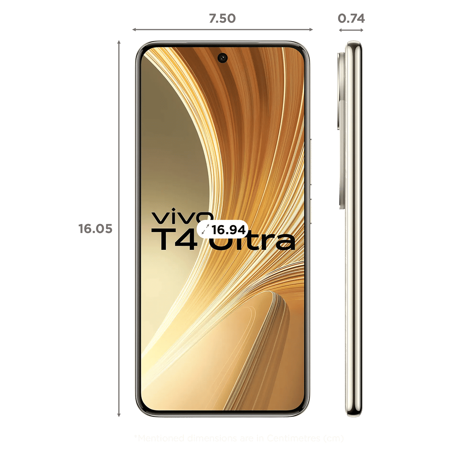 Buy vivo T4 Ultra 5G (8GB RAM, 256GB, Phoenix Gold) Online - Croma