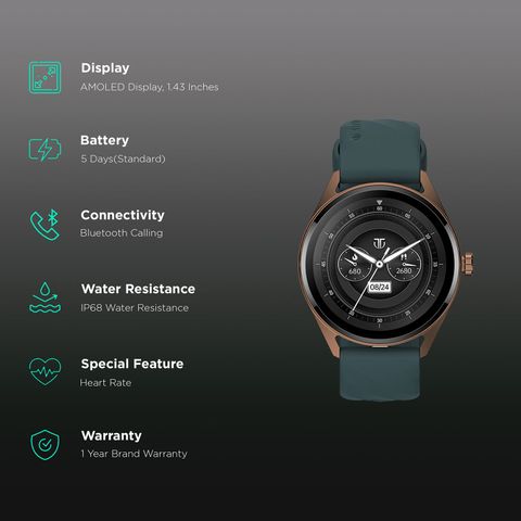 Buy TITAN Crest Smartwatch with Bluetooth Calling (36.3mm AMOLED ...