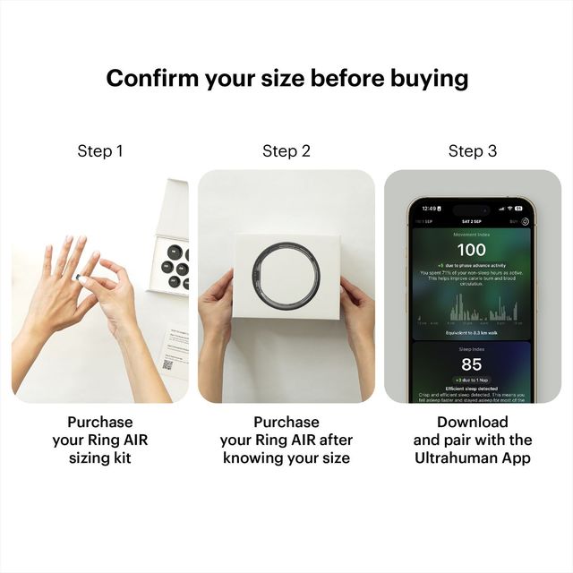 Buy Ultrahuman Ring Air Smart Ring with Activity Tracker (Size 11, 6 ...