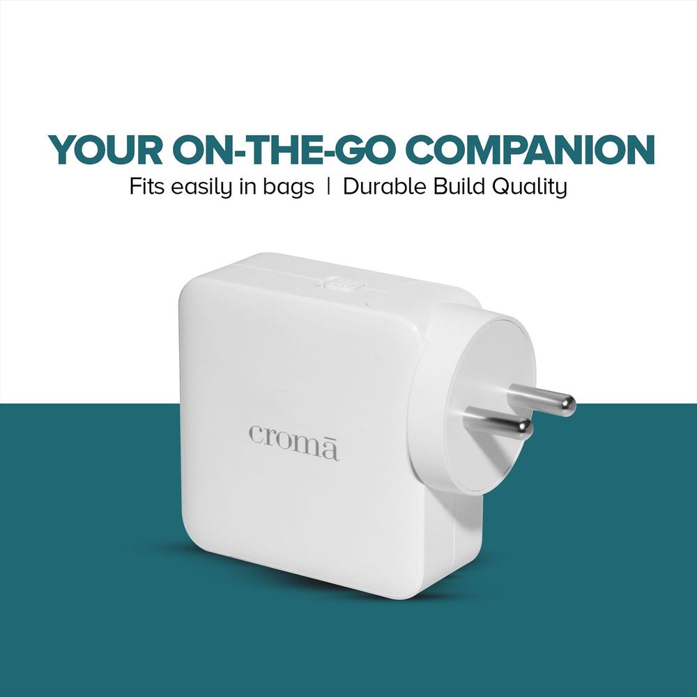 Buy Croma 65W Type C 2-Port Fast Charger (Adapter Only, Advance GaN ...