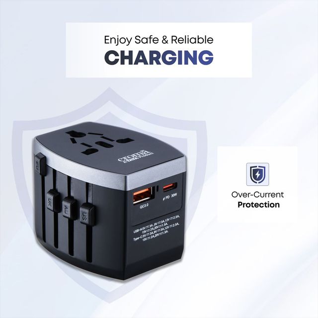 Buy Croma 4 Plugs 150 Countries Travel Adapter (Over Current Protection ...