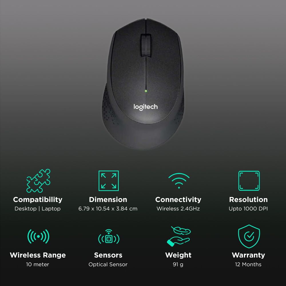 Buy logitech M331 Plus 2.4GHz Wireless Optical Mouse with Silent Click ...