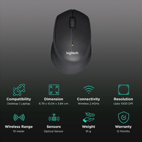 Buy logitech M331 Plus 2.4GHz Wireless Optical Mouse with Silent Click ...