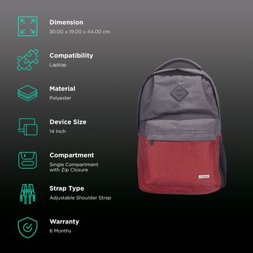Buy Croma Classic Polyester Laptop Backpack for 14 Inch Laptop (40 L ...