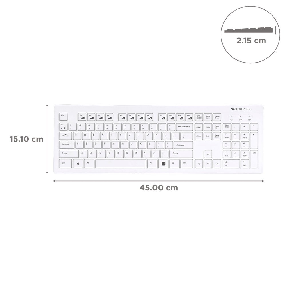 Buy Zebronics ZEB-DLK01 Wired Keyboard with Number Pad (UV Coated Keys ...