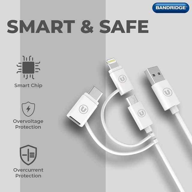 Buy Bandridge 1 Meter USB 3.0 to USB Type-C 3.0 Micro USB 2.0 Lightning ...