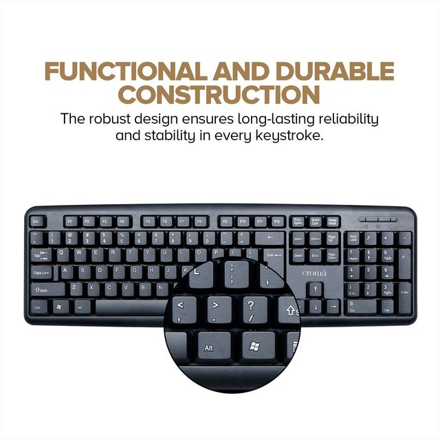 Buy Croma Wired Keyboard with Silent Keys (Robust Design, Black) Online ...