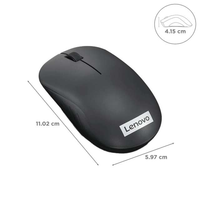 Buy Lenovo 130 2.4GHz Wireless Mouse (1000 DPI, Ergonomic Design, Black ...