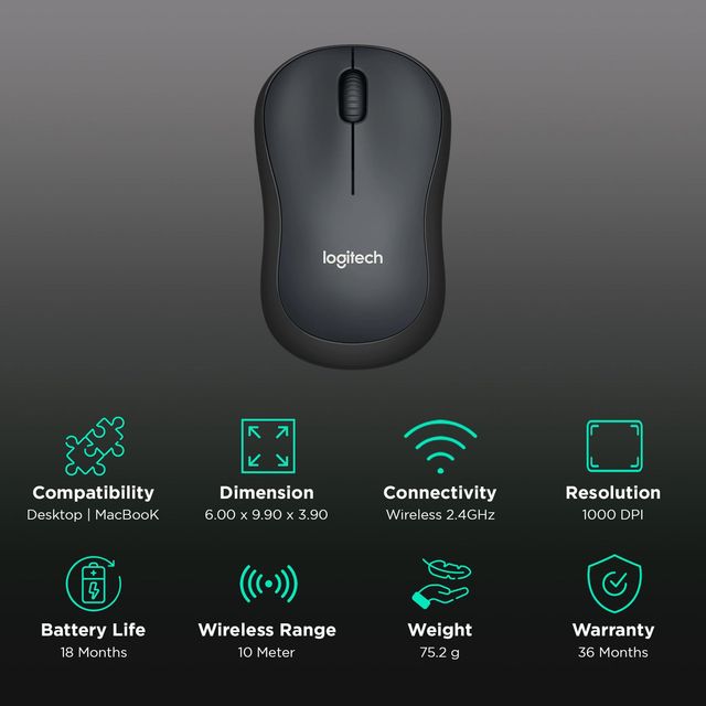 Buy logitech M220 Wireless Optical Mouse with Silent Click Buttons ...
