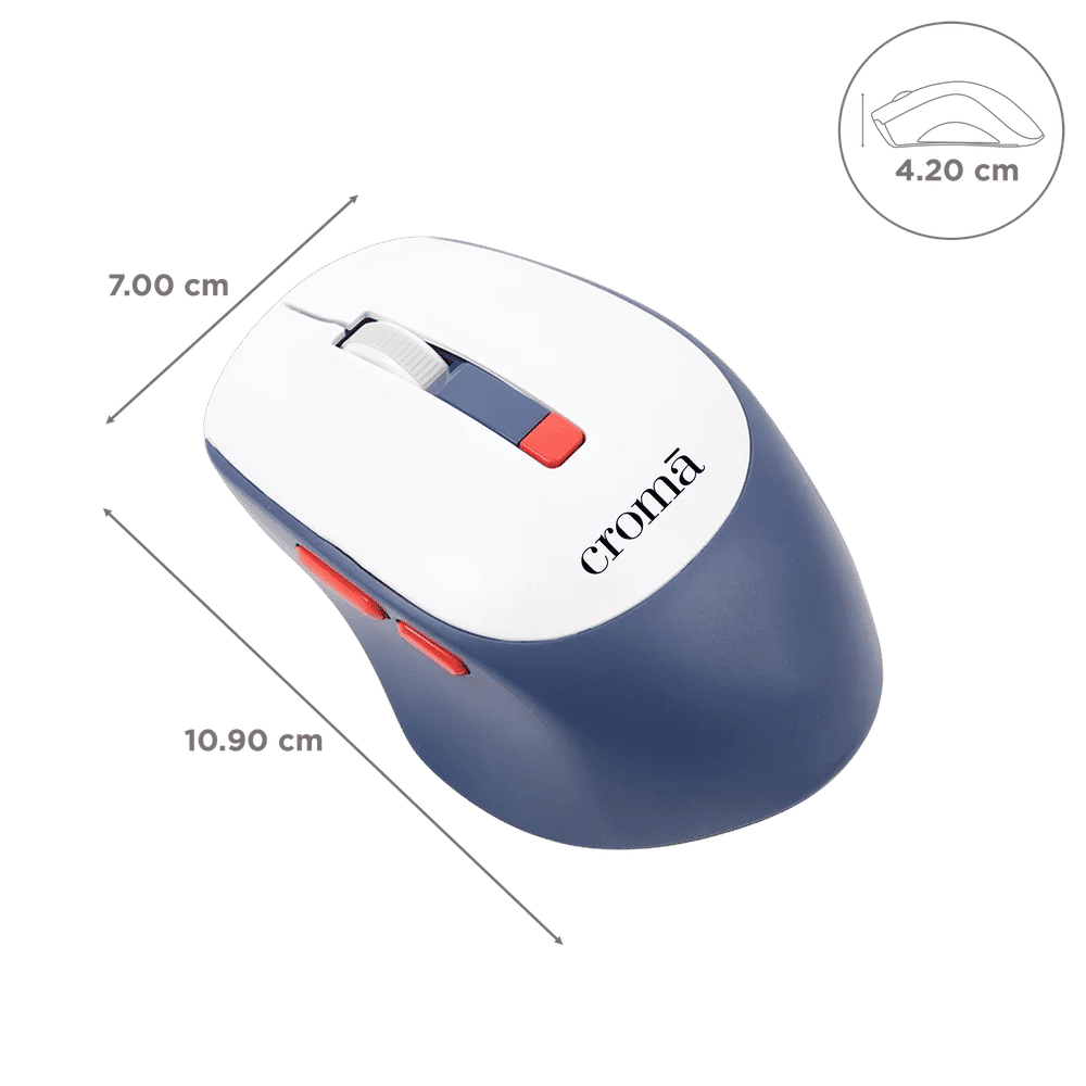 Buy Croma Rechargeable Wireless Gaming Mouse with 6 Buttons (3200 DPI ...
