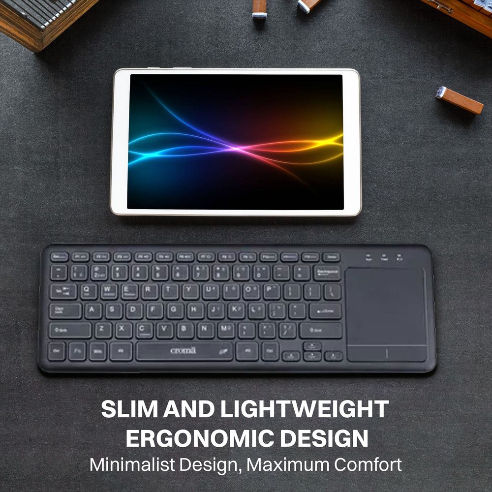 Buy Croma 2.4 GHz Wireless Keyboard with Touchpad (Gesture Control ...