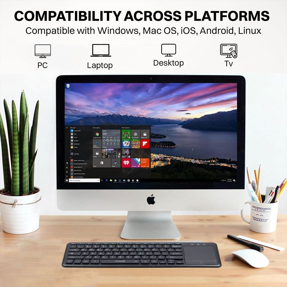 Buy Croma 2.4 GHz Wireless Keyboard with Touchpad (Gesture Control ...