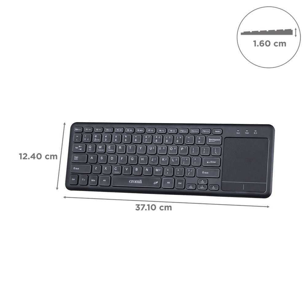 Buy Croma 2.4 GHz Wireless Keyboard with Touchpad (Gesture Control ...