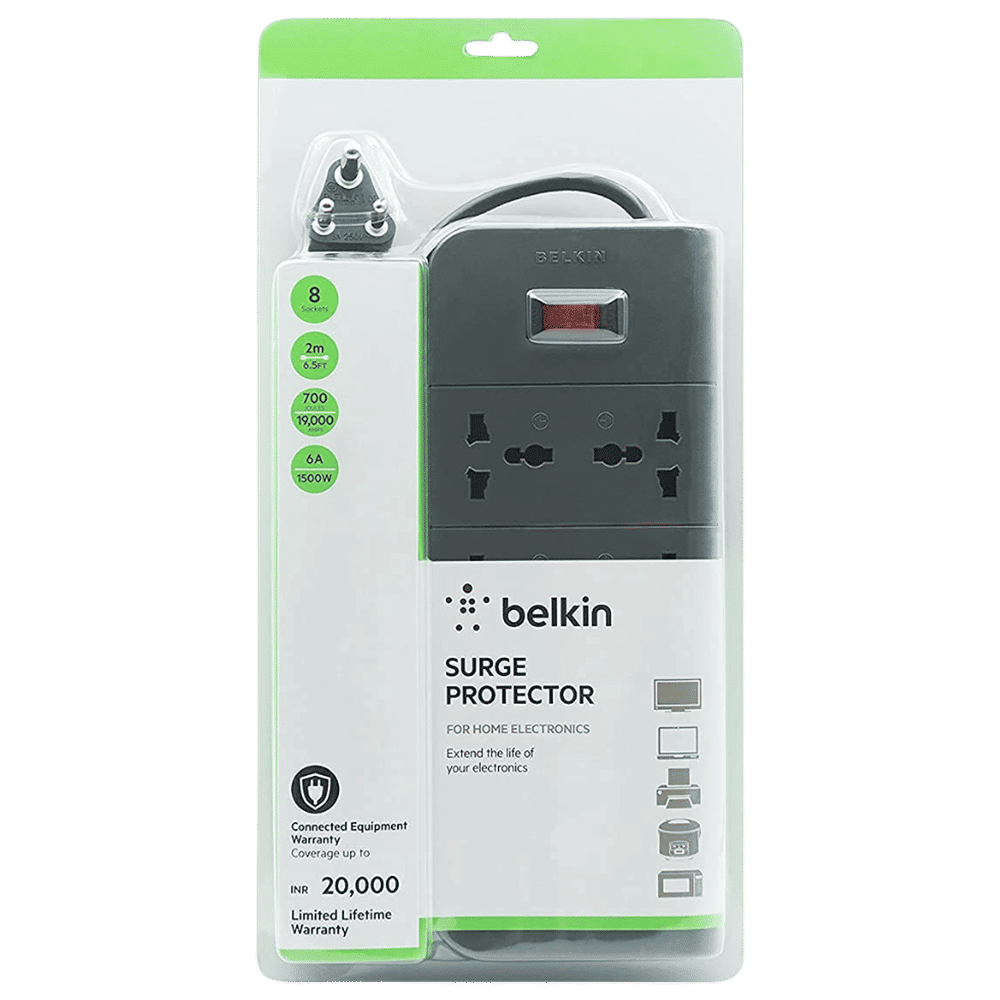 Buy belkin Economy Series 6 Amps 8 Sockets Surge Protector with ...