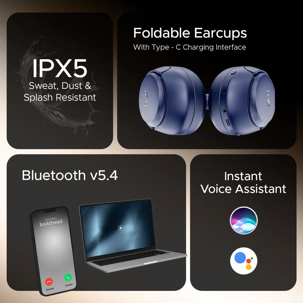 Buy boAt Rockerz 551 ANC Pro Bluetooth Headphone with Mic (Active Noise ...