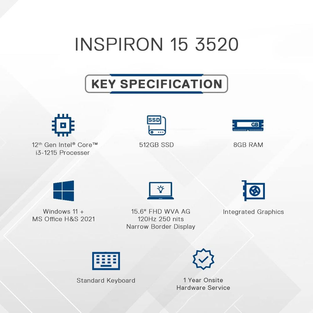 Buy DELL Inspiron 15 3520 Intel Core i3 12th Gen Notebook Laptop (8GB ...