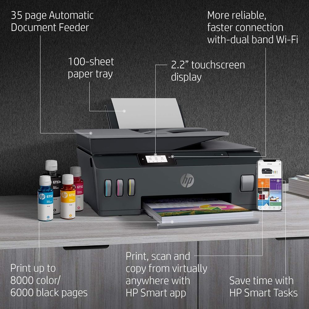 Buy HP Smart Tank 530 All in One Wi-Fi Inkjet Printer with Smart Tasks ...