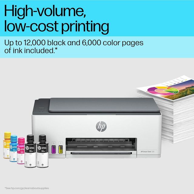 Buy HP Smart Tank 520 All in One Inkjet Printer with Smart Guided ...