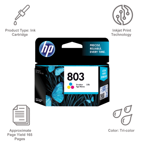 Buy HP 803 Original Ink Cartridge (889296532163N, Tri-color) Online - Croma