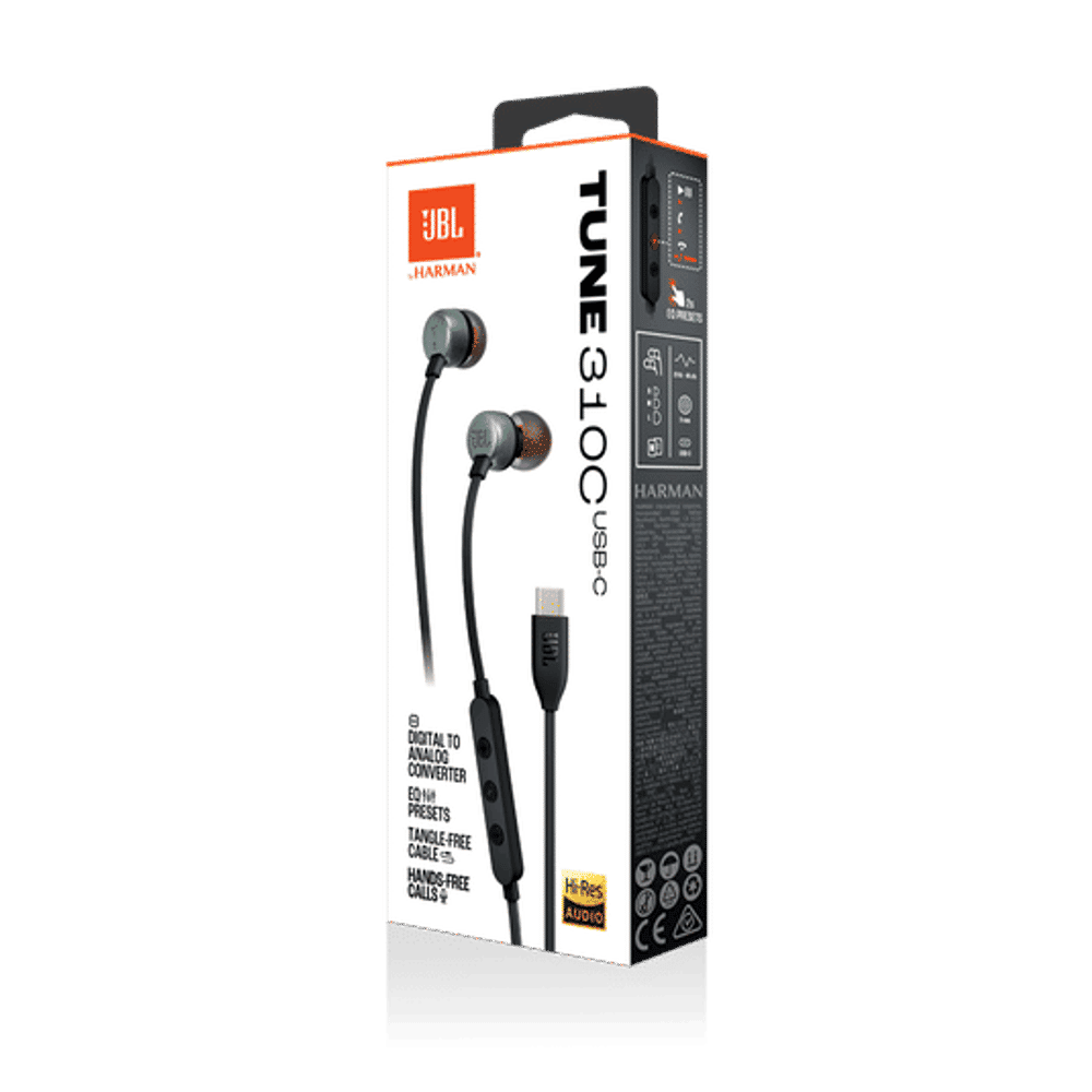 Buy JBL T310C Wired Earphone with Mic (USB Type-C Connector, In Ear ...