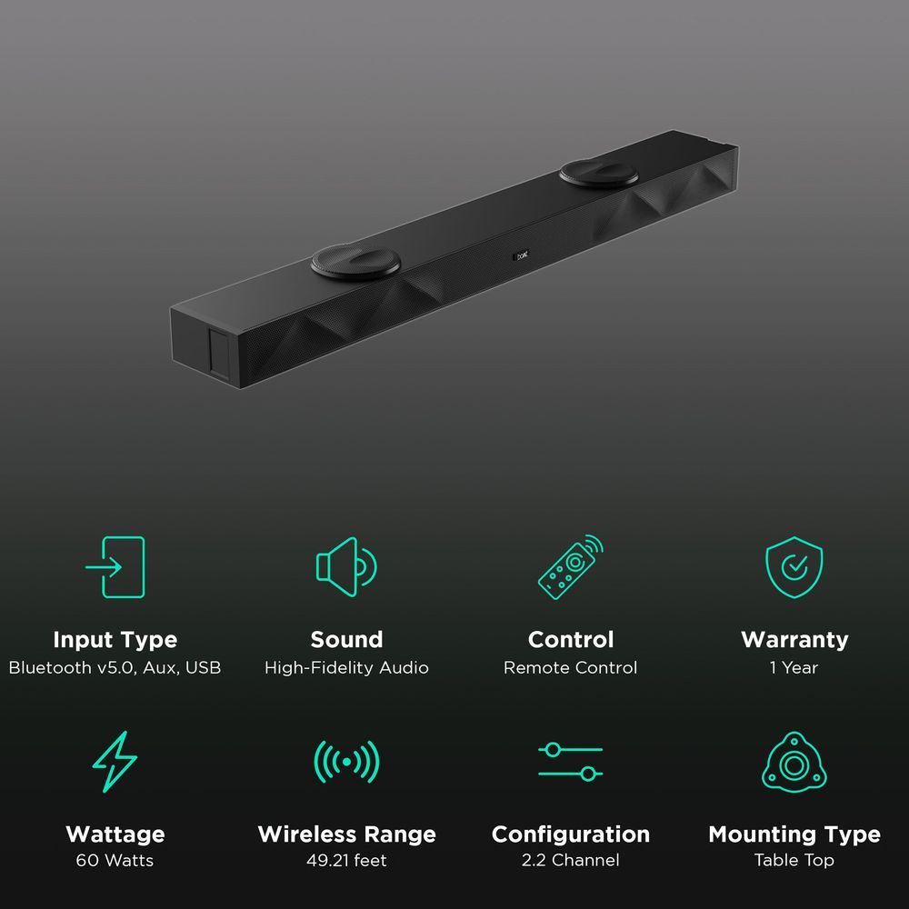 Buy boAt Aavante Bar Raga 100W Bluetooth Soundbar with Remote (Surround ...
