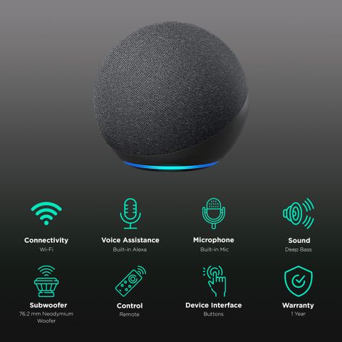 Buy Amazon Echo (4th Gen) with Built-in Alexa Smart Wi-Fi Speaker ...