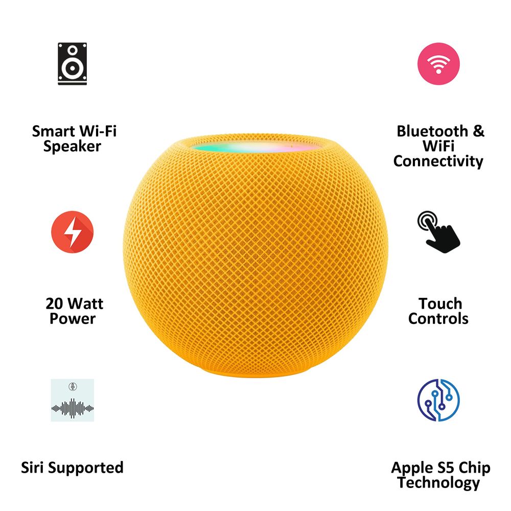 Buy Apple HomePod Mini With Built-in Siri Smart Wi-Fi Speaker (360 ...