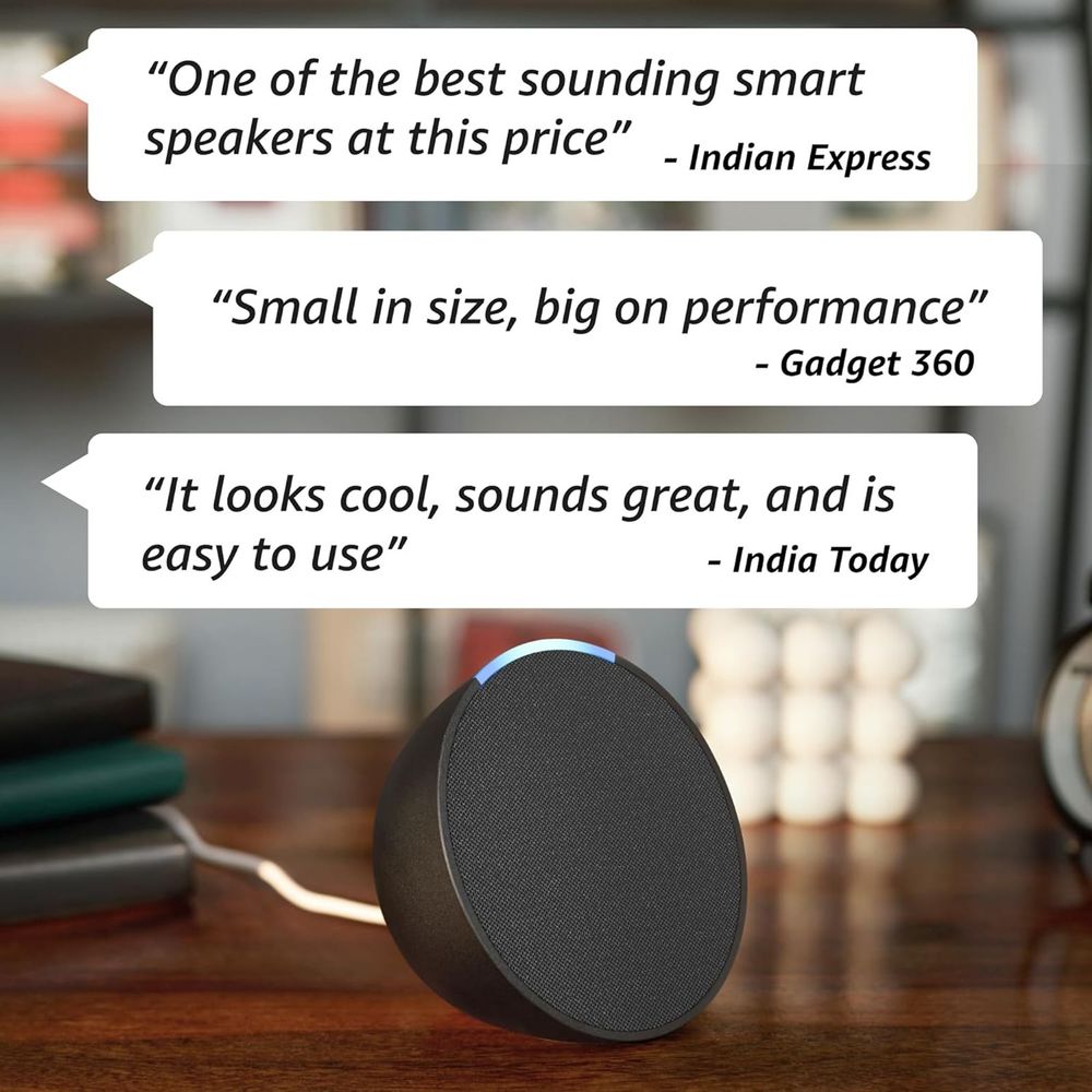 Buy amazon Echo Pop with Built-in Alexa Smart Wi-Fi Speaker (Balanced ...