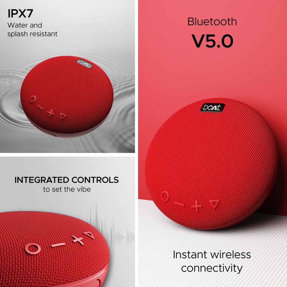 Buy boAt Stone 193 5W Portable Bluetooth Speaker (IPX7 Water Resistant ...